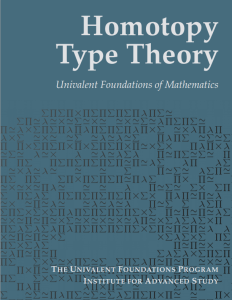 Homotopy Type Theory: a new foundation for 21st-century mathematics ...