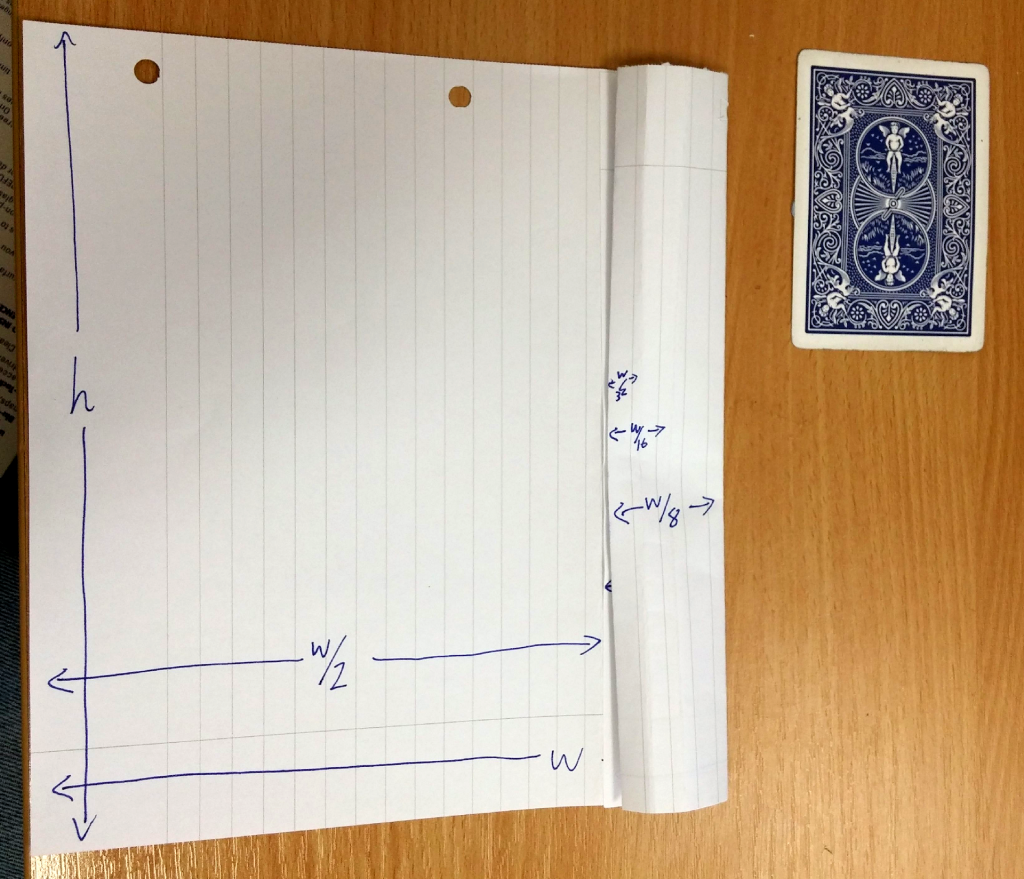 Approximate a ratio by folding a piece of paper | The Aperiodical