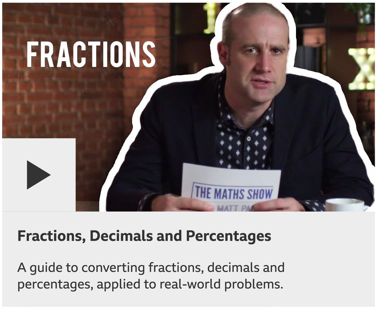 Matt Parker does BBC GCSE maths revision videos | The Aperiodical