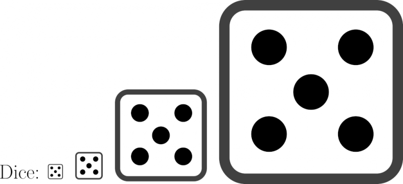 customdice: a new LaTeX package for drawing dice | The Aperiodical